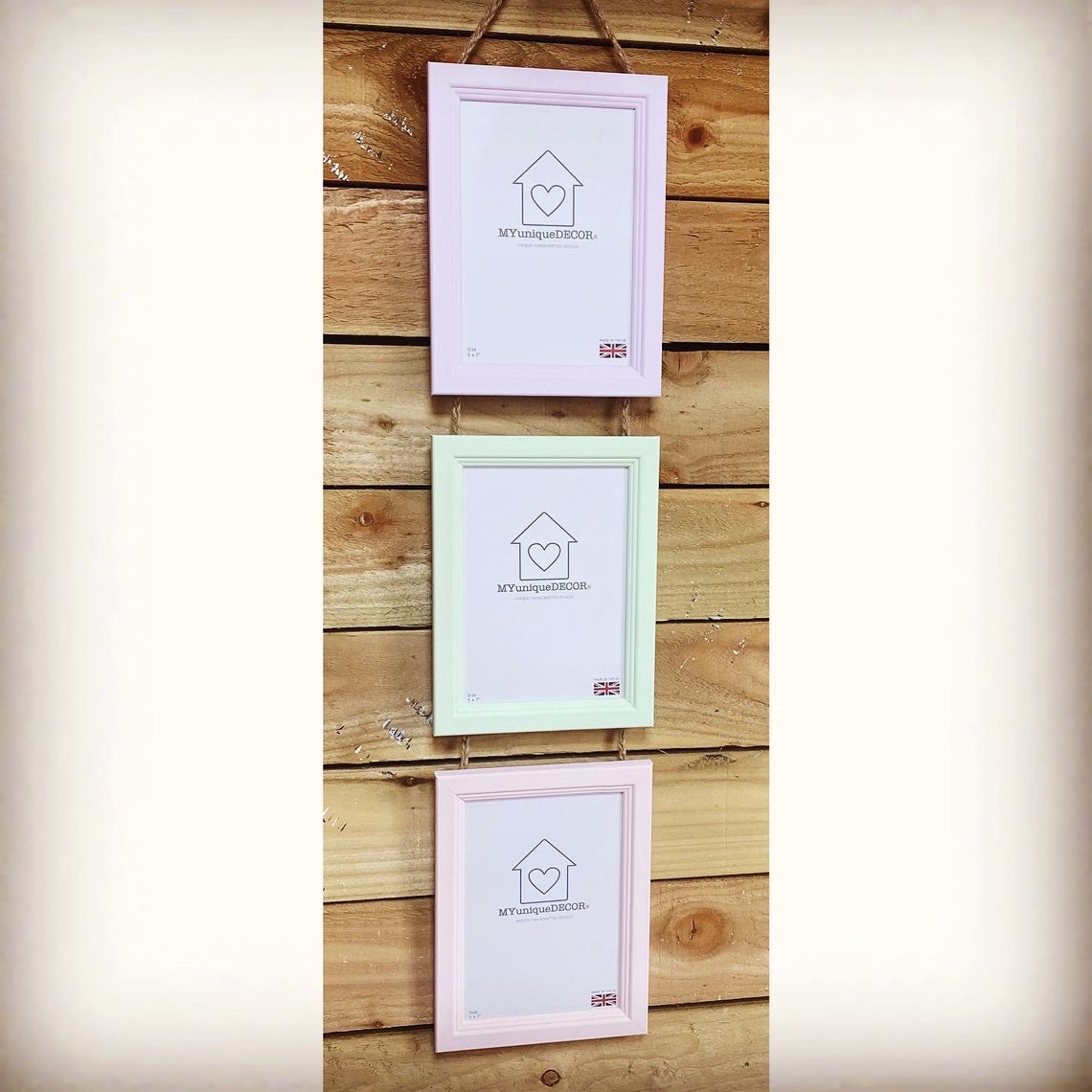 Triple Photo Picture Frame Handmade Hanging Multi 3 in 1 - Etsy