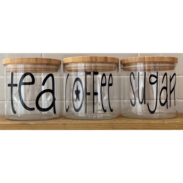 Tea Coffee Sugar Canisters - Etsy