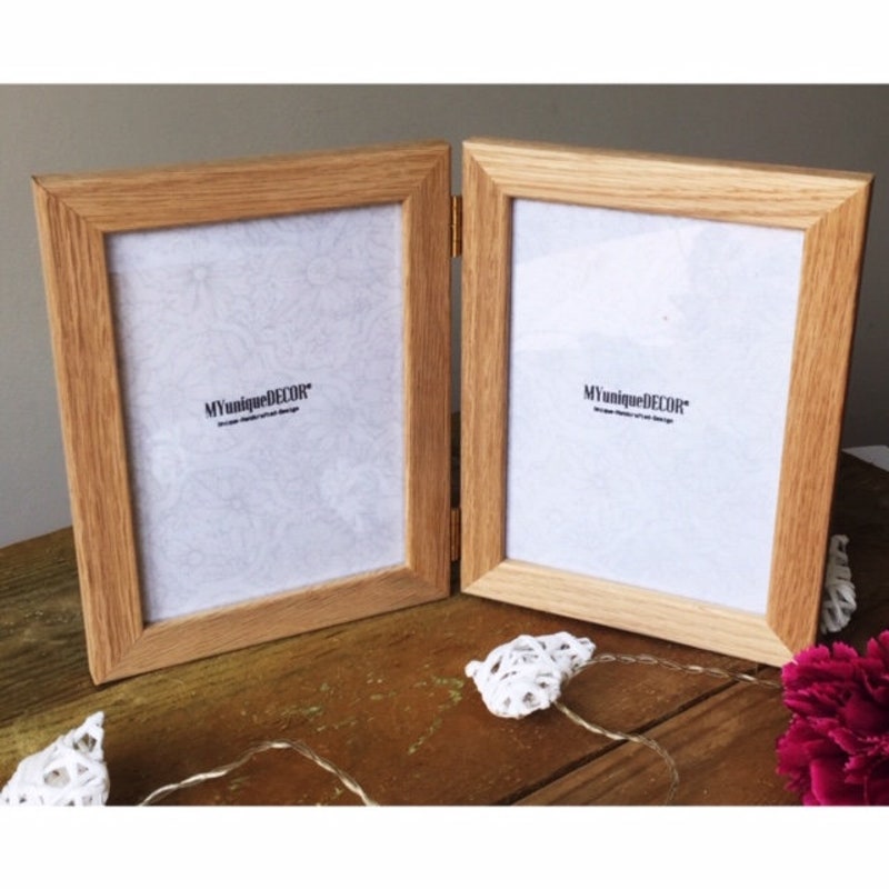 Double Glass Oak Frame - Etsy UK