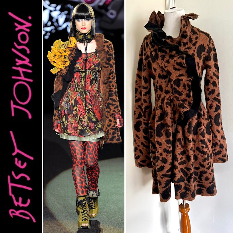 Betsey Johnson F/W Runway Cheetah Print Angora Coat - Etsy