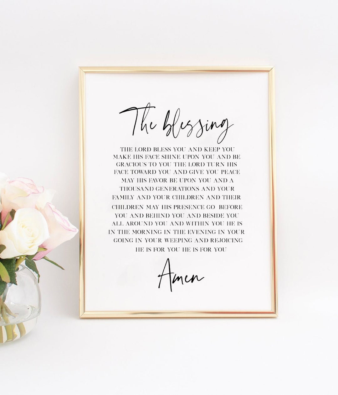 THE BLESSING LYRICS, the Blessing Wall Art, Amen Sign, Biblical Quote ...
