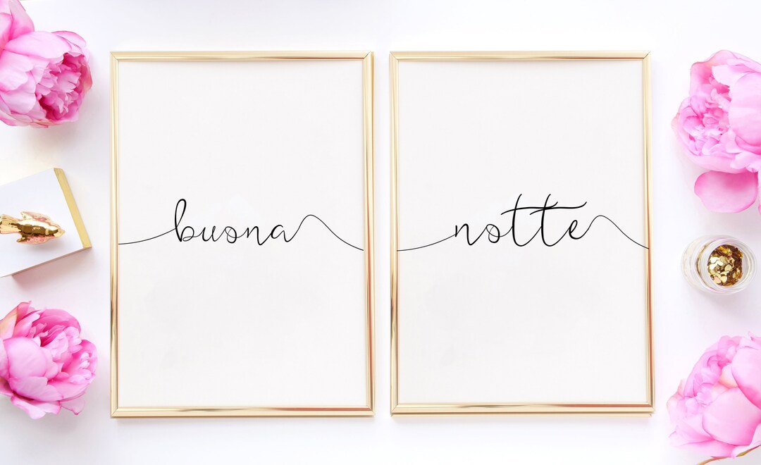 BUONA NOTTE PRINT Set of Two Printsgood Nightkids Room - Etsy