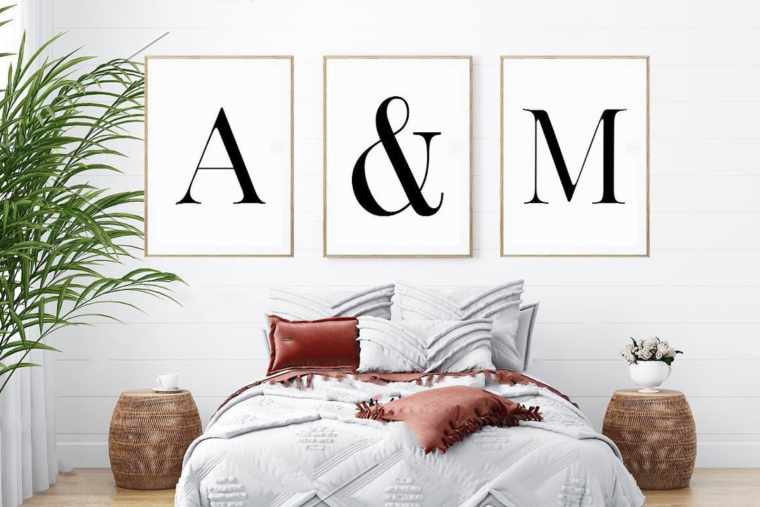SET OF 3 PRINTS, Prints Above Bed,bedroom Wall Art,wedding Names ...