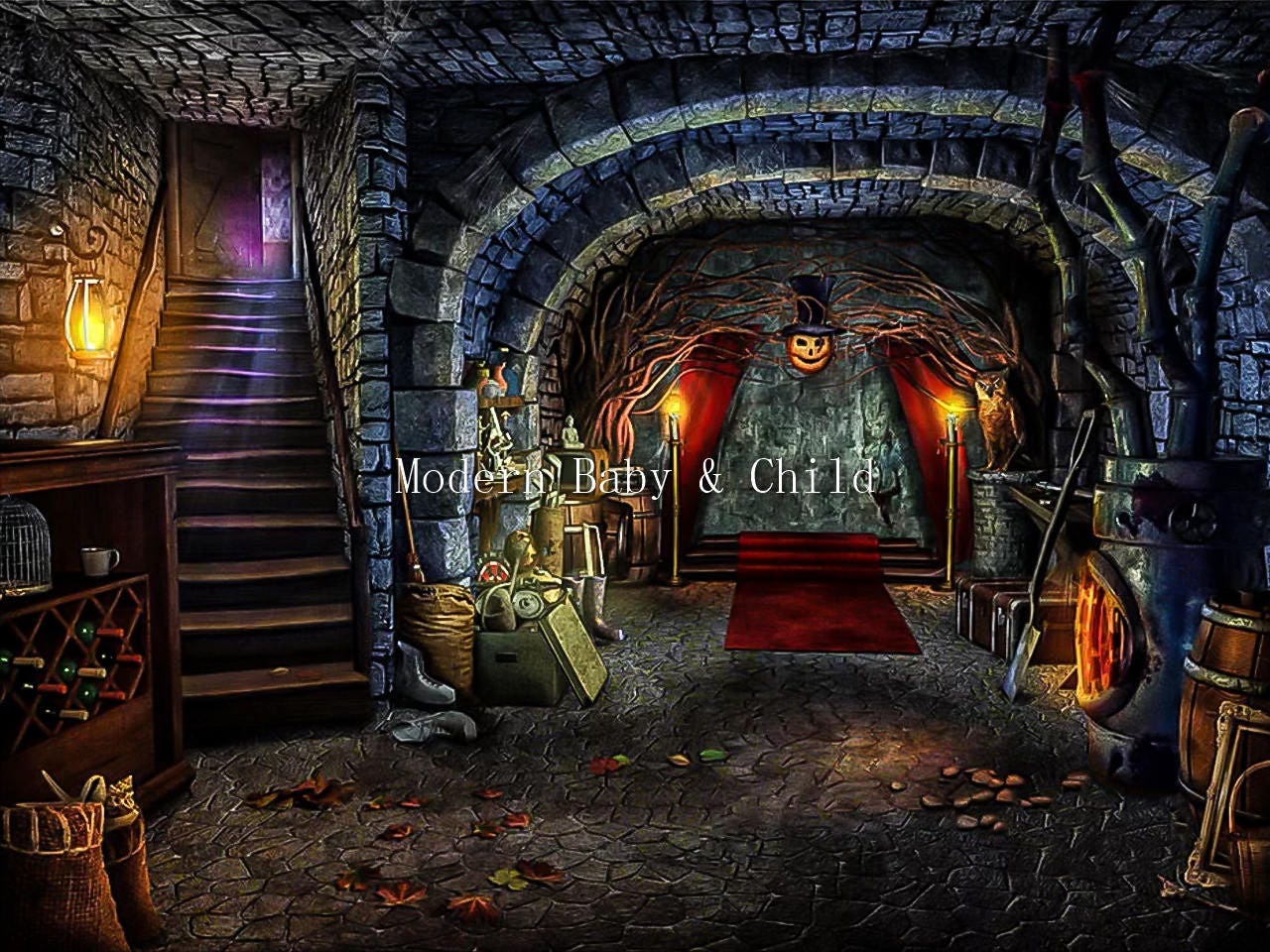 Gothic Halloween Printable Digital Prop Full Moon Cross - Etsy