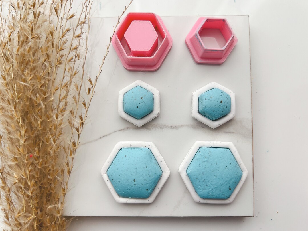 Hexagon Bezel Cutter Set (2pc Set) | Hexagon Setting Shape Set Polymer ...