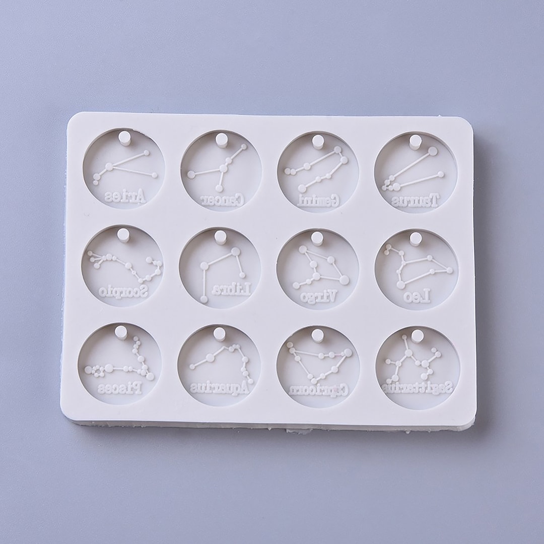 Zodiac Sign Fondant Molds Cake Mould Silicone Chocolate Candy, Soap, UV ...