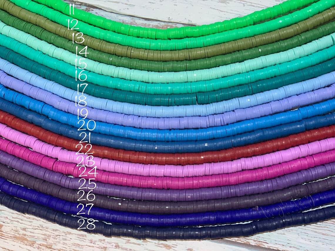 1 Strand, 4mm, Heishi Beads, Environmental Handmade Polymer Clay Beads ...