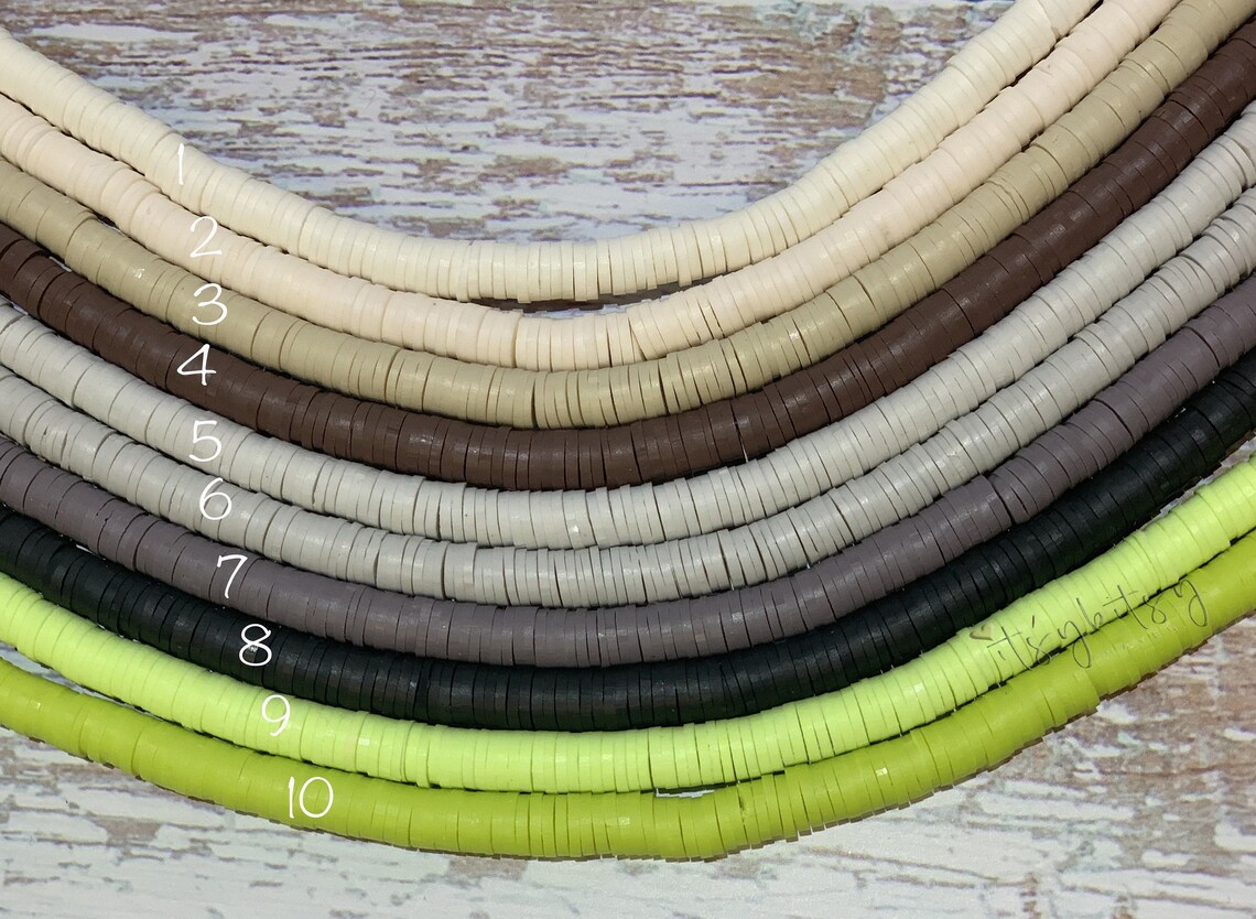 1 Strand, 4mm, Heishi Beads, Environmental Handmade Polymer Clay Beads ...