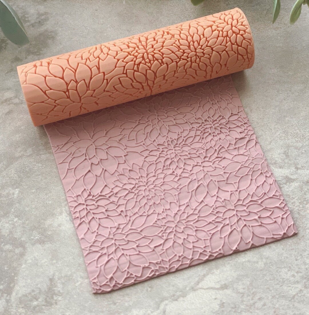 Floral Outline Print Texture Roller • Polymer Clay Roller - Etsy