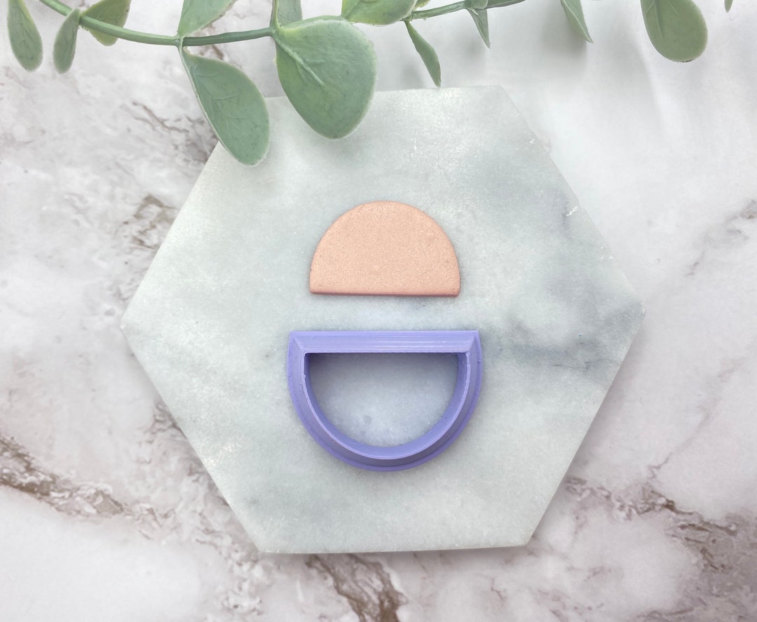 Half Moon • Half Circle Shaped Polymer Clay Cutter • Fondant Cutter ...