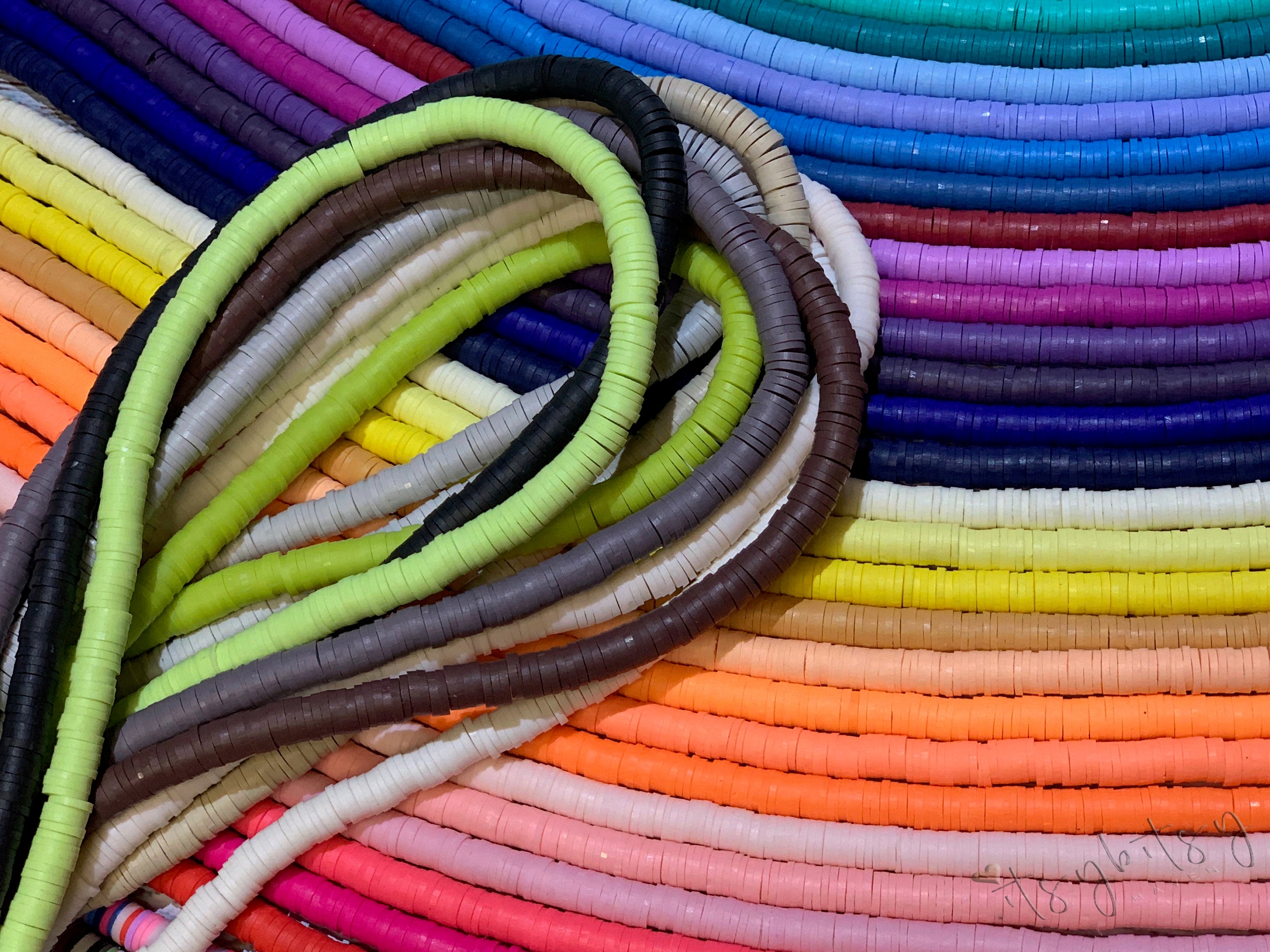 1 Strand, 4mm, Heishi Beads, Environmental Handmade Polymer Clay Beads ...