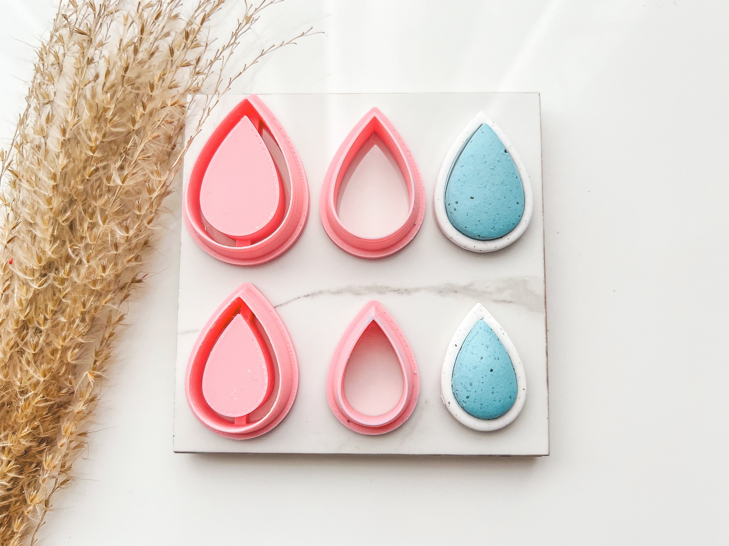 Drop Bezel Cutter Set (2pc Set) | Drop Dome Setting Shape Set Polymer ...