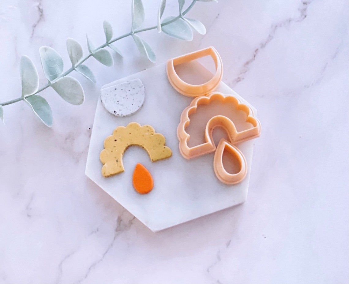 Dome Curly Arc & Drop Shaped Set Polymer Clay Cutter - Etsy