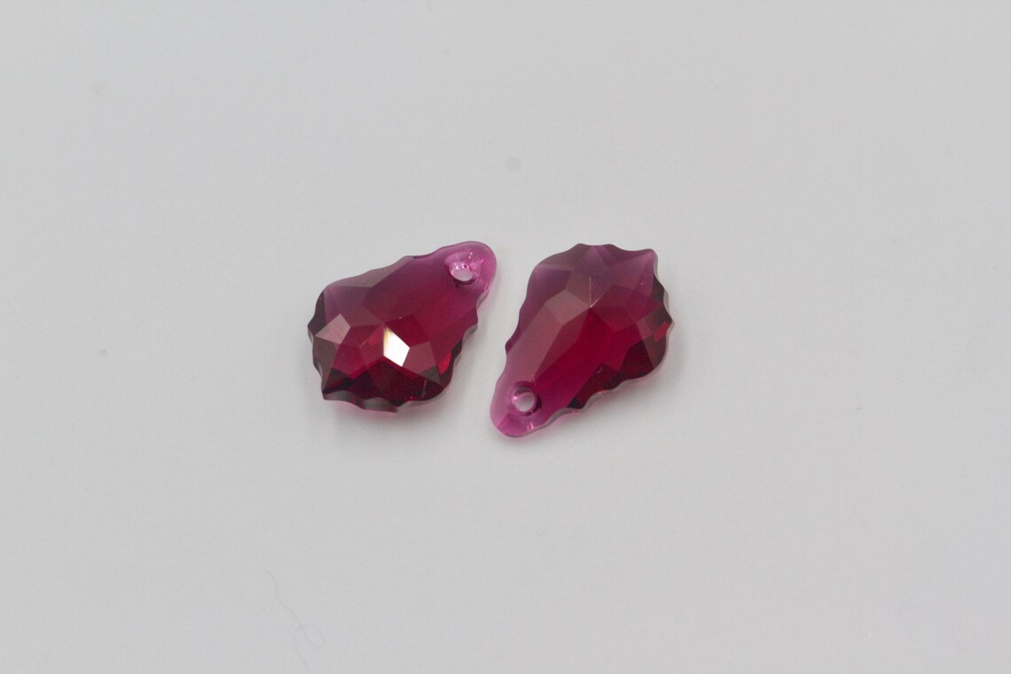 Genuine Swarovski Baroque Pendant in Ruby - Etsy