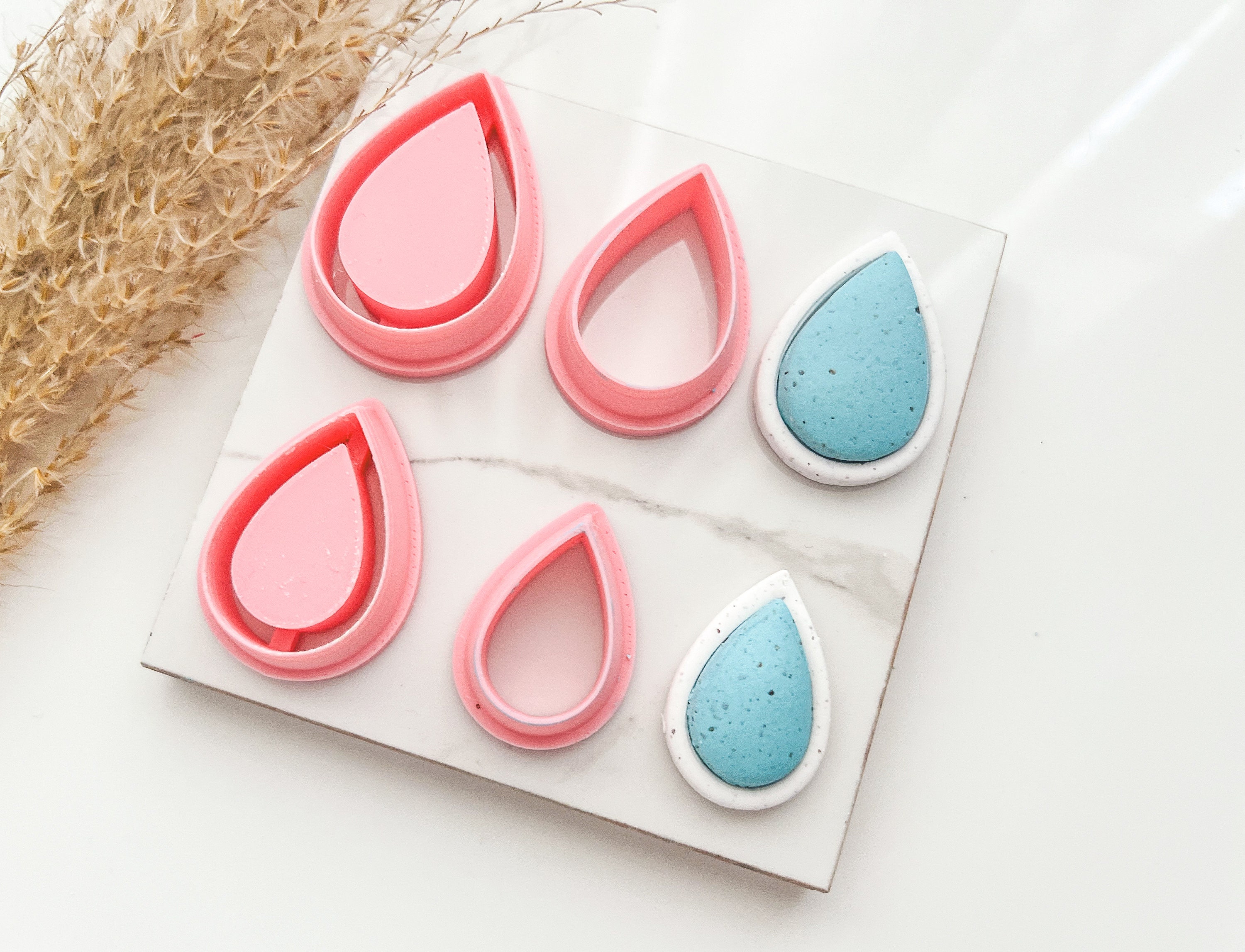 Drop Bezel Cutter Set (2pc Set) | Drop Dome Setting Shape Set Polymer ...