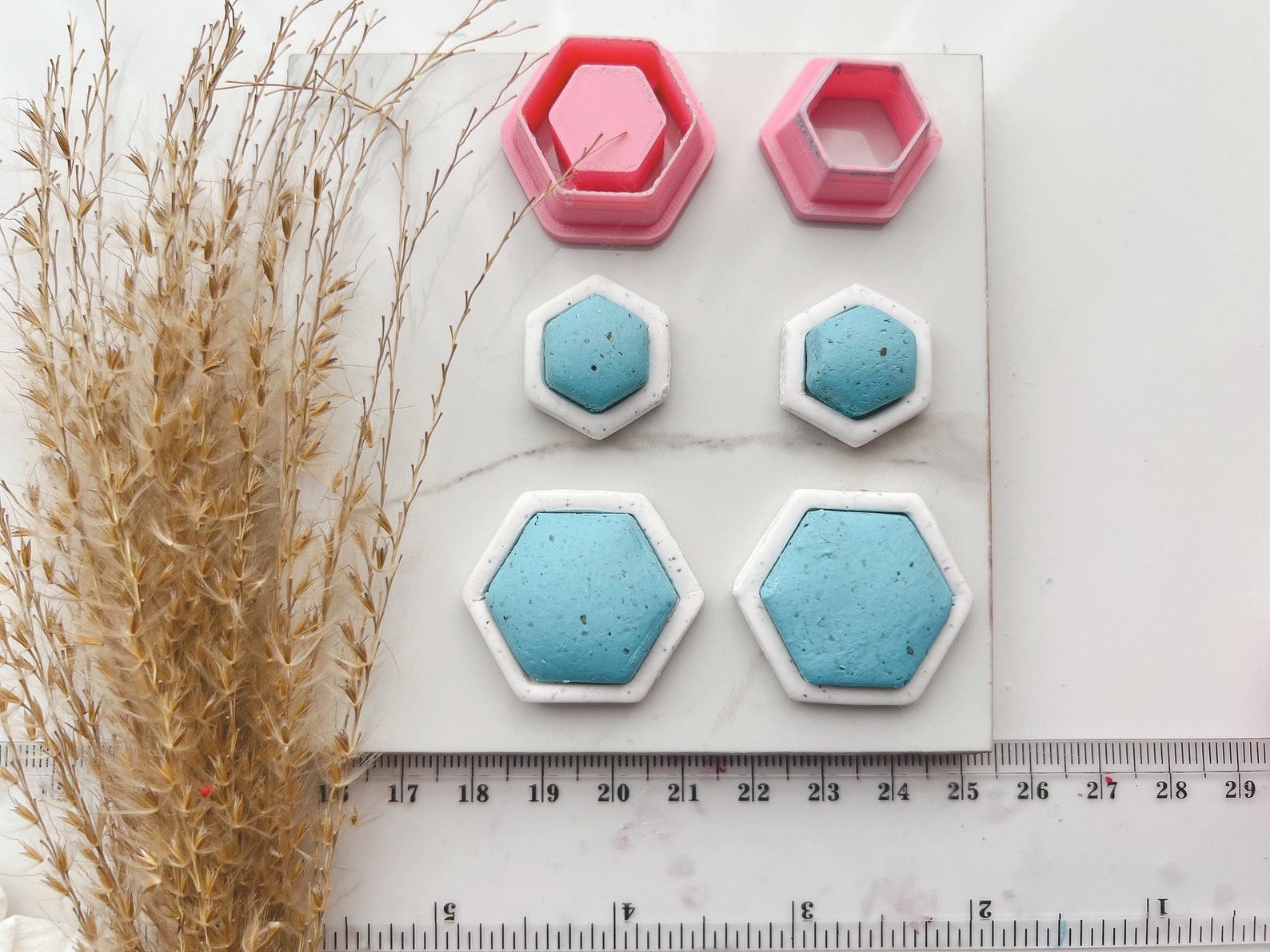 Hexagon Bezel Cutter Set (2pc Set) | Hexagon Setting Shape Set Polymer ...