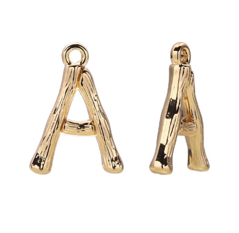 1 Pc , Alloy 18k Gold Plated Alphabet / Letter Pendant / Charm Bamboo ...