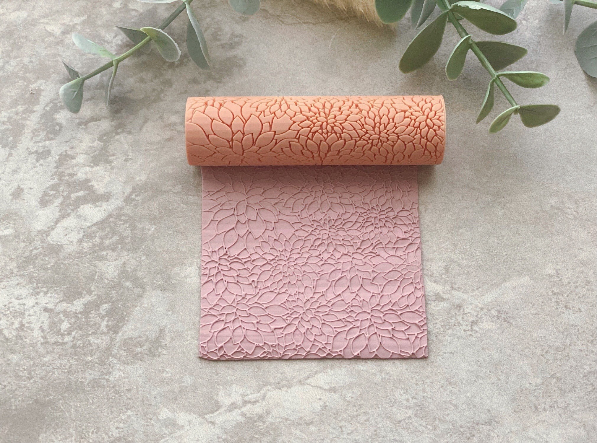 Floral Outline Print Texture Roller • Polymer Clay Roller - Etsy