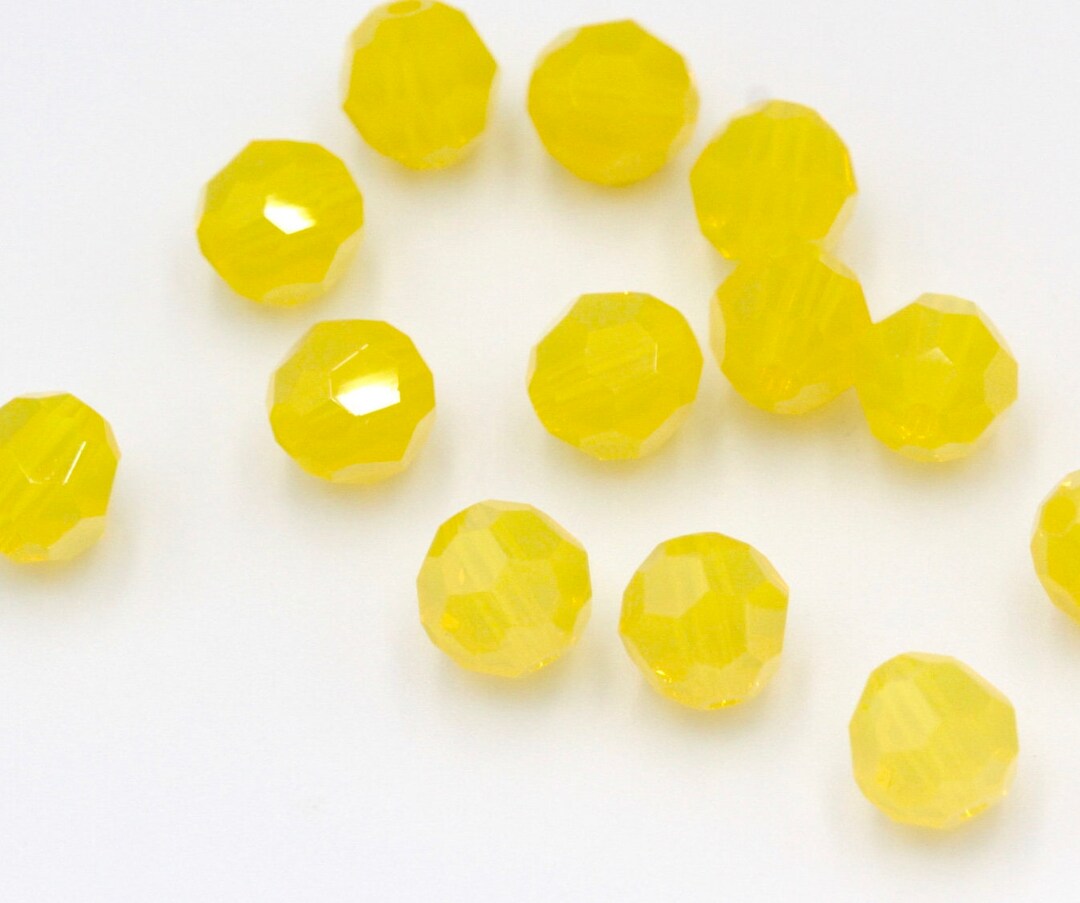 6mm, Genuine Swarovski® 5000 Round Bead in Yellow Opal 231 - Etsy
