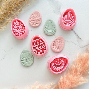 Easter Eggs Shape Collection Polymer Clay Cutter • Fondant Cutter ...