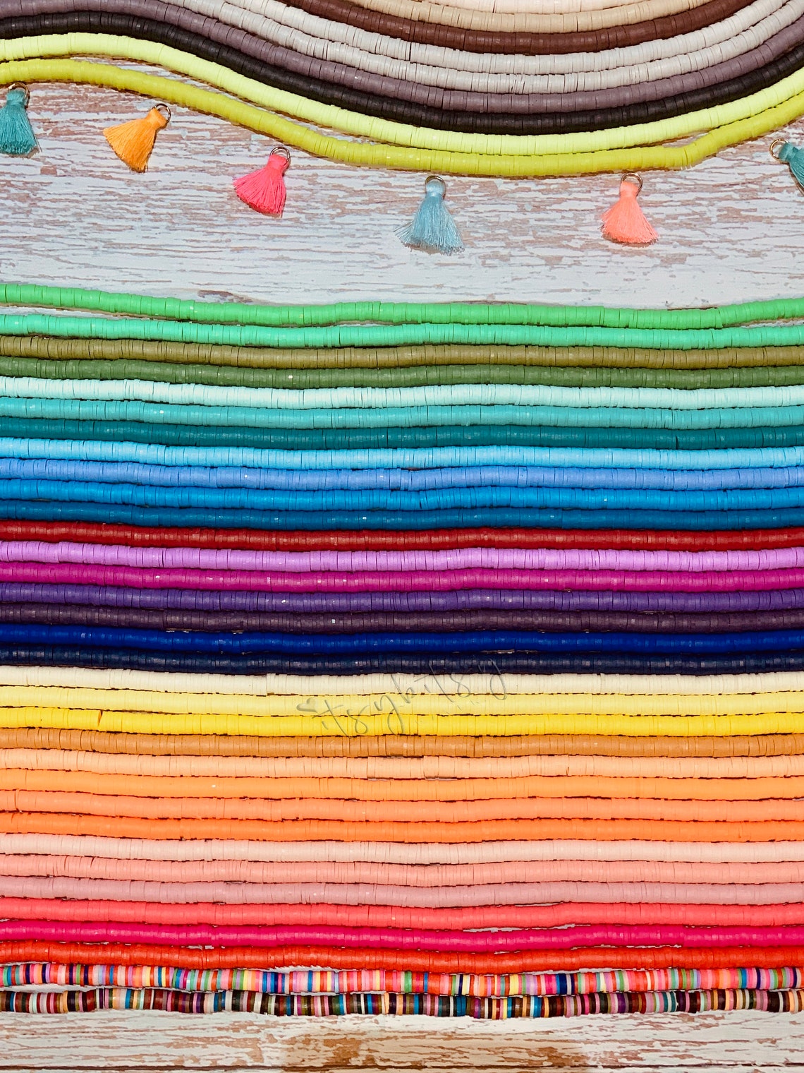 1 Strand, 4mm, Heishi Beads, Environmental Handmade Polymer Clay Beads ...