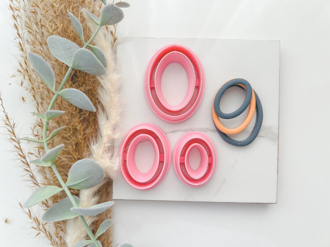 Oval Outline Slim Cutter Set (2pc Set) | Oval Shape Set Polymer Clay ...