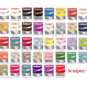 Sculpey III 2oz (57g) Polymer Clay - Choose Your Colour - Etsy