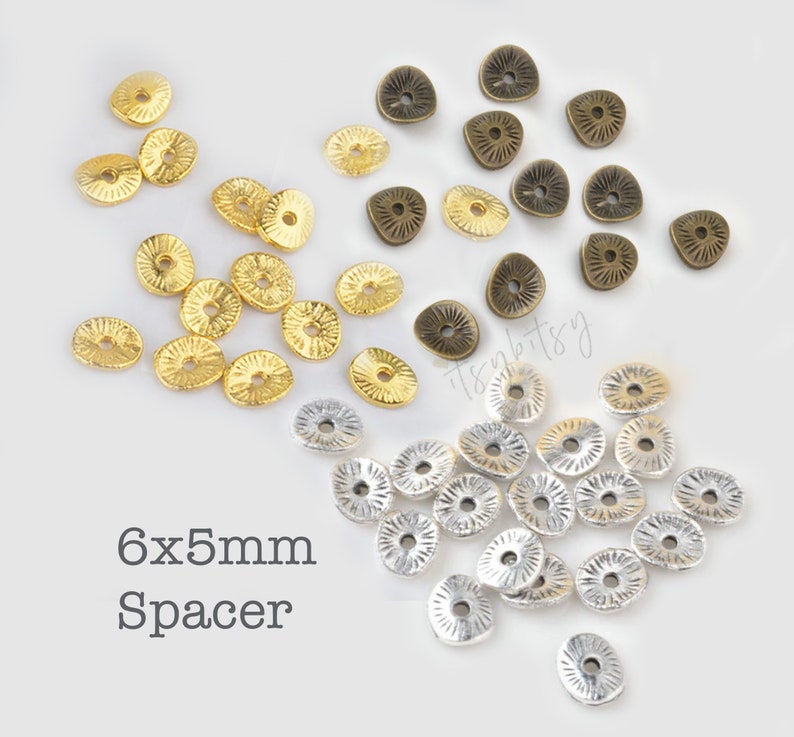 50/100pcs 6x5mm Zinc Alloy Round Bead Spacer Bead Separator - Etsy ...