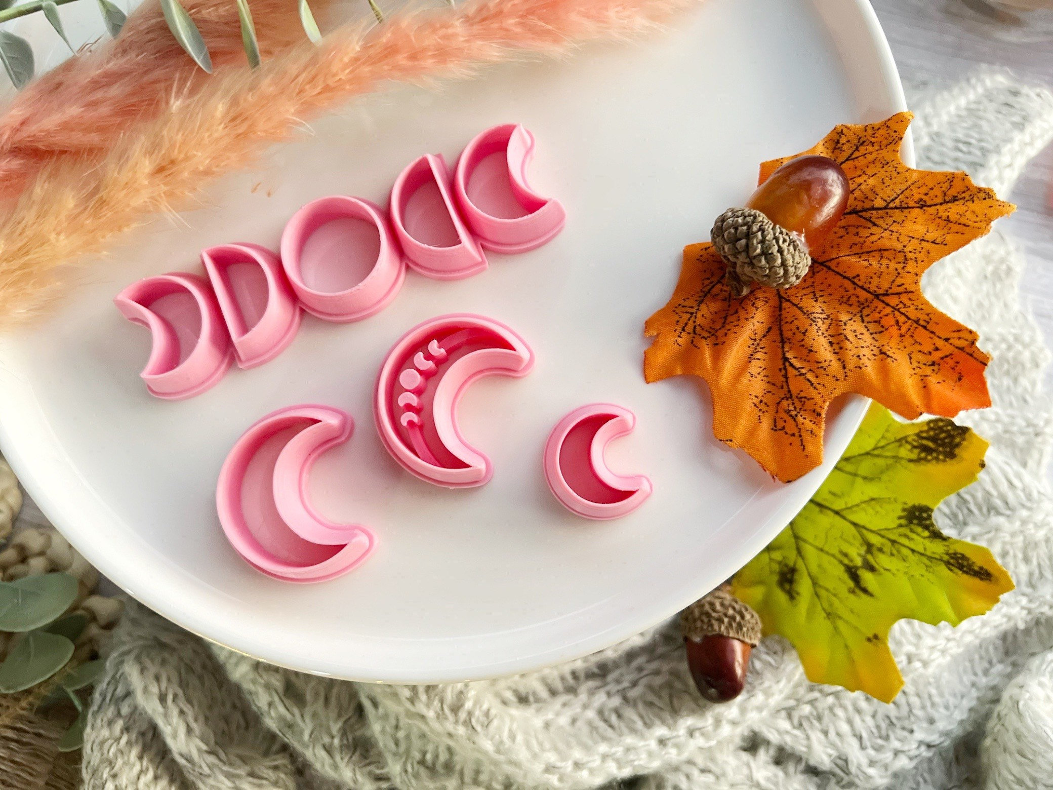Crescent Moon Shape Luna Mystical Boho Collection Polymer Clay - Etsy