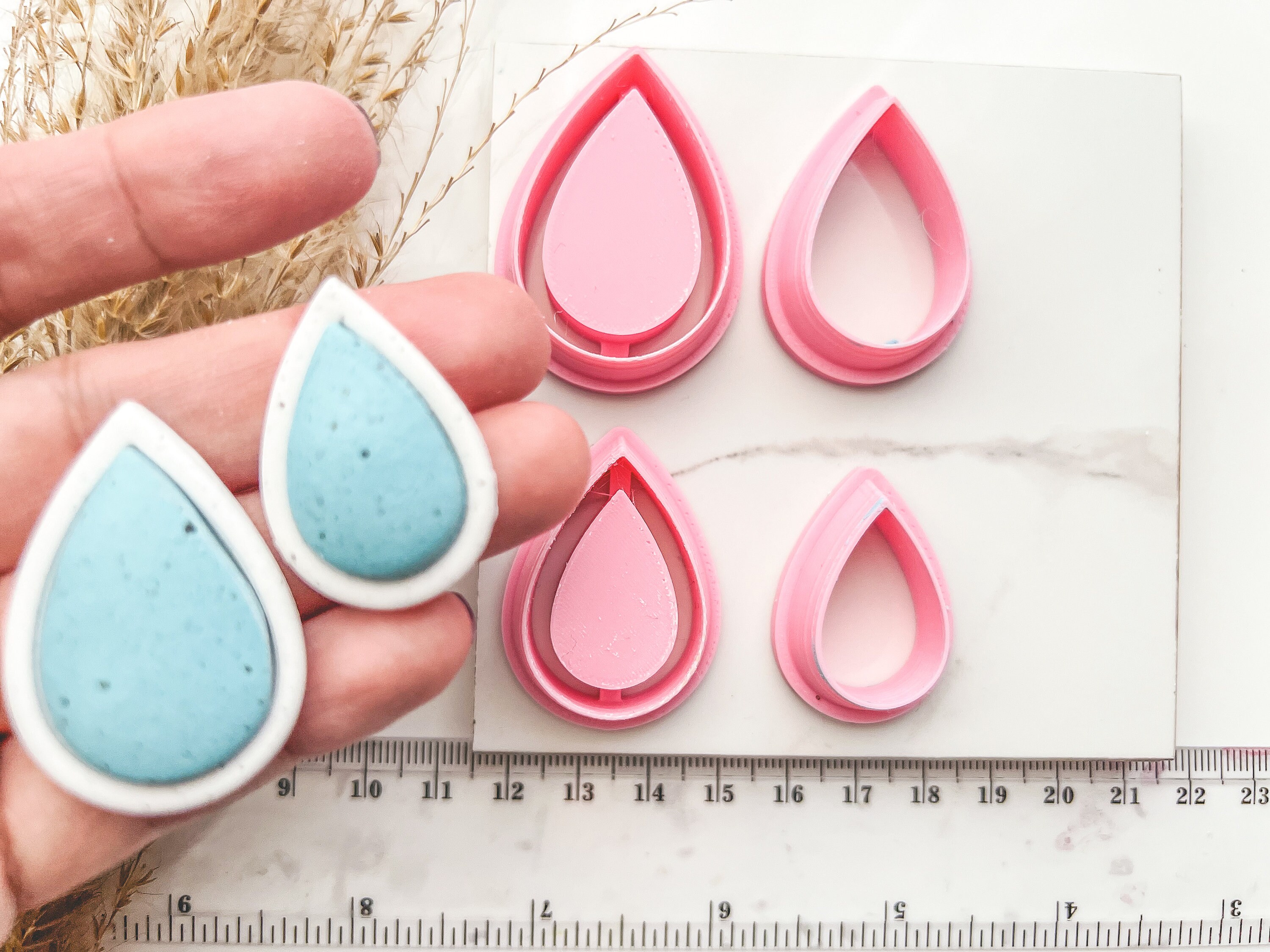 Drop Bezel Cutter Set (2pc Set) | Drop Dome Setting Shape Set Polymer ...