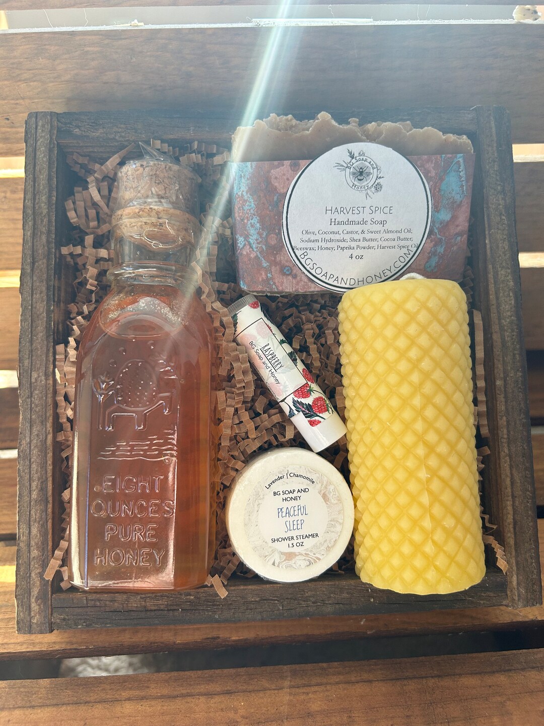 Gift Set in Wooden Gift Box | Harvest Spice Soap | 8oz Honey Muth | 6oz ...
