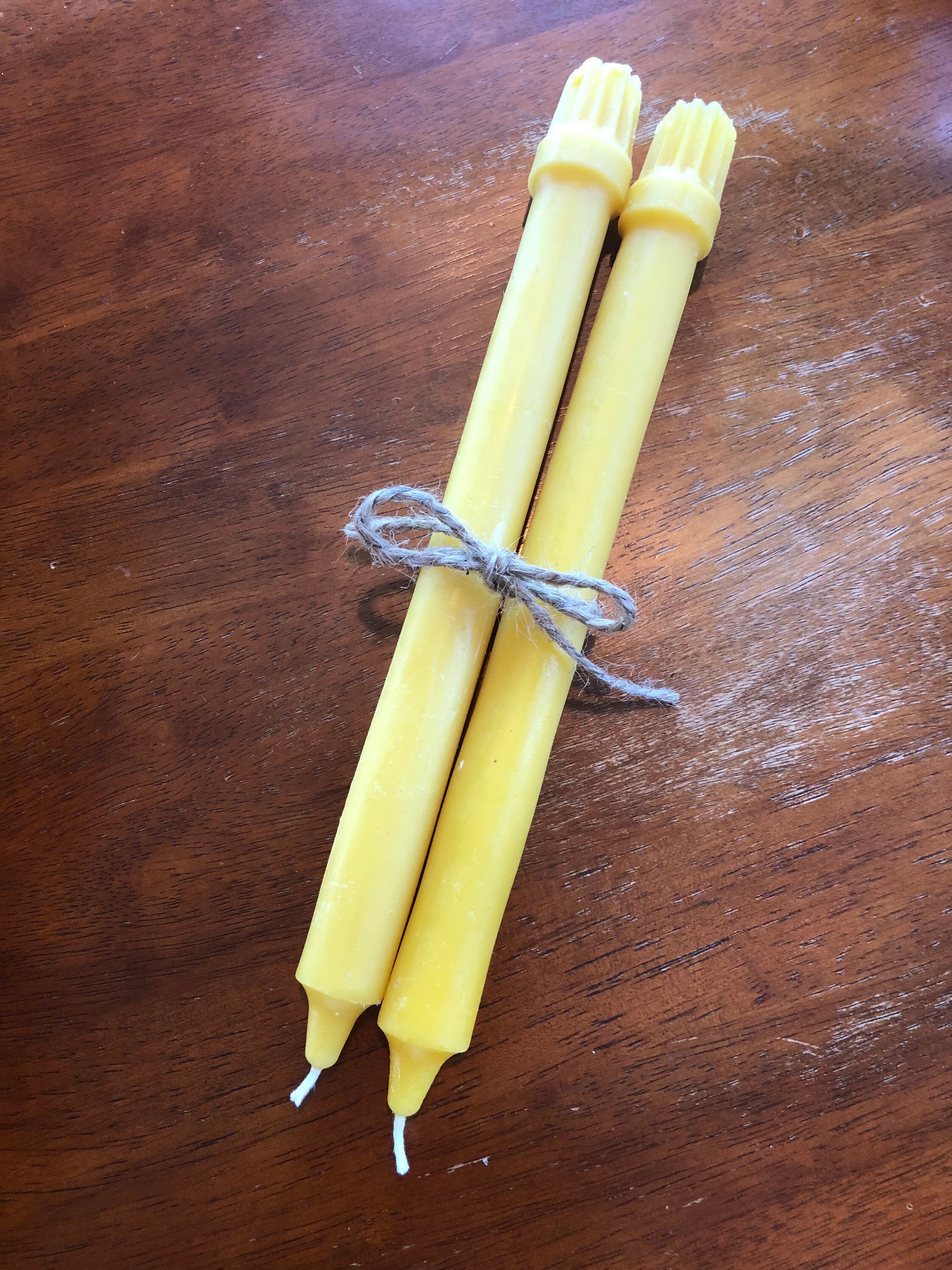 Set of Two 10" Beeswax Colonial Taper Candles – Natural Honey Scent - Etsy
