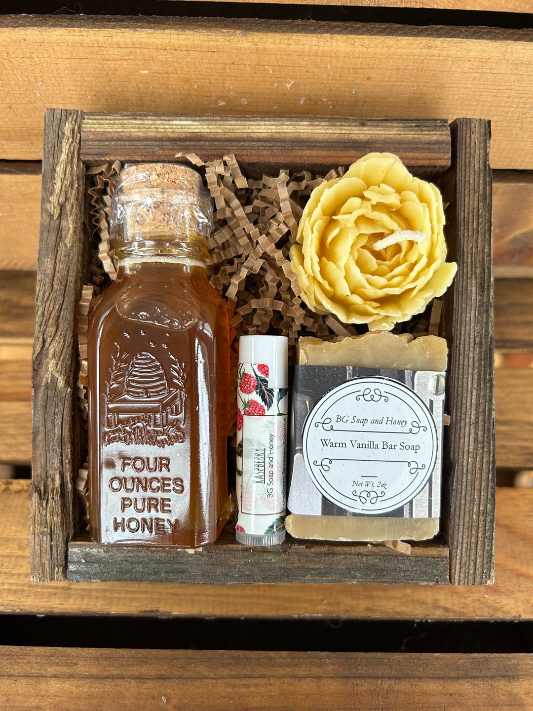 Gift Box Set | 4oz Raw Wildflower Honey Muth | 1.7oz Peony Beeswax ...