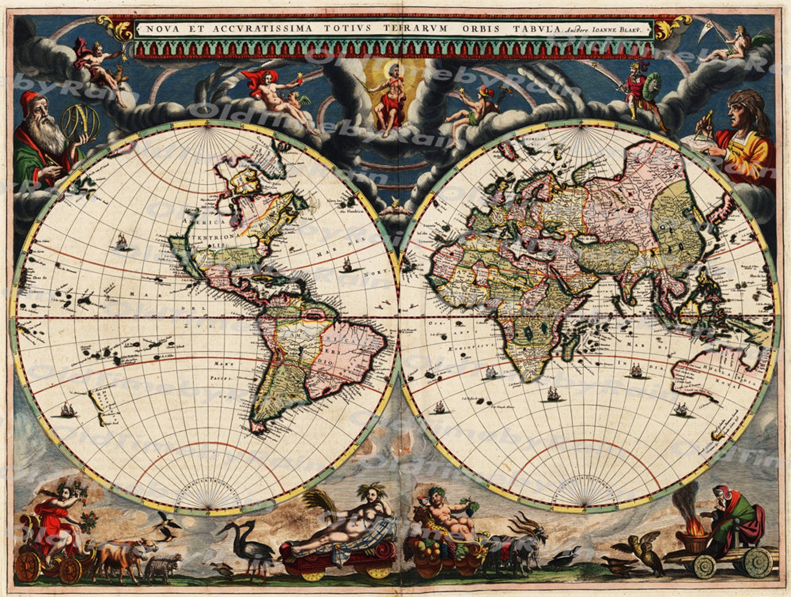 Vintage Old World Map/image Download Retro Style Design/resource Old ...