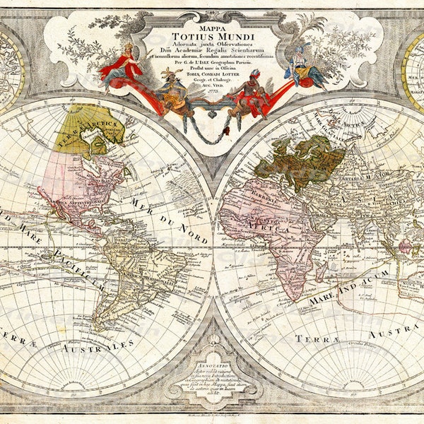 Old World Map - Etsy