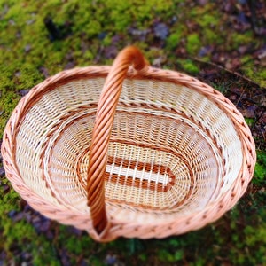 Oval Basket, Market Basket, Oval Wicker Basket, Willow Basket, Bohemian ...