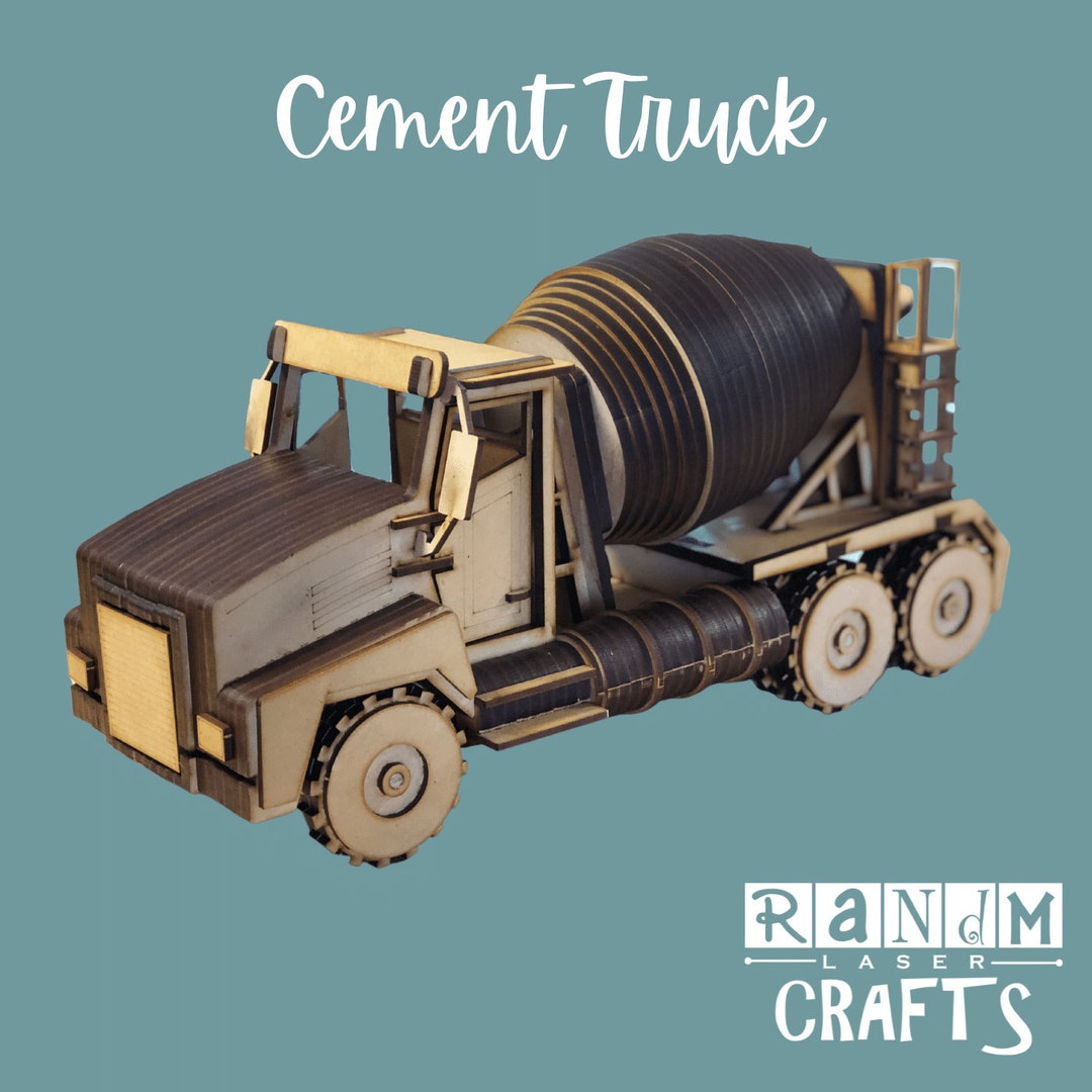 Camión de cemento MDF DIY 3D Puzzle Model Kit - Etsy México