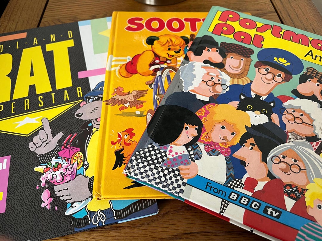 Vintage Children’s Annuals, Postman Pat, Sooty, Roland Rat 70/80s. - Etsy