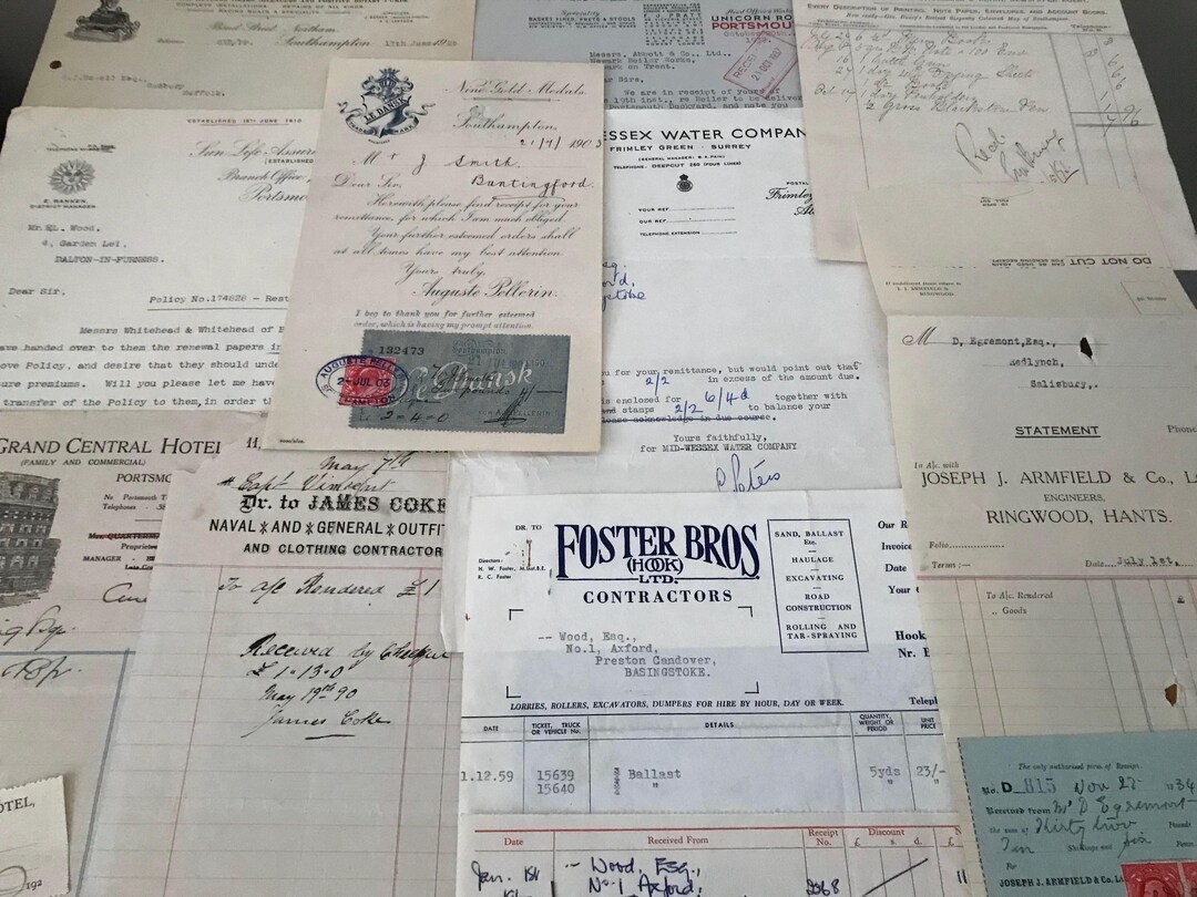 Vintage Invoice Collection - Etsy