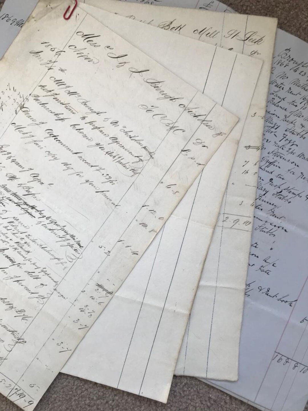 Victorian Accounting Documents Pages Handwritten. - Etsy