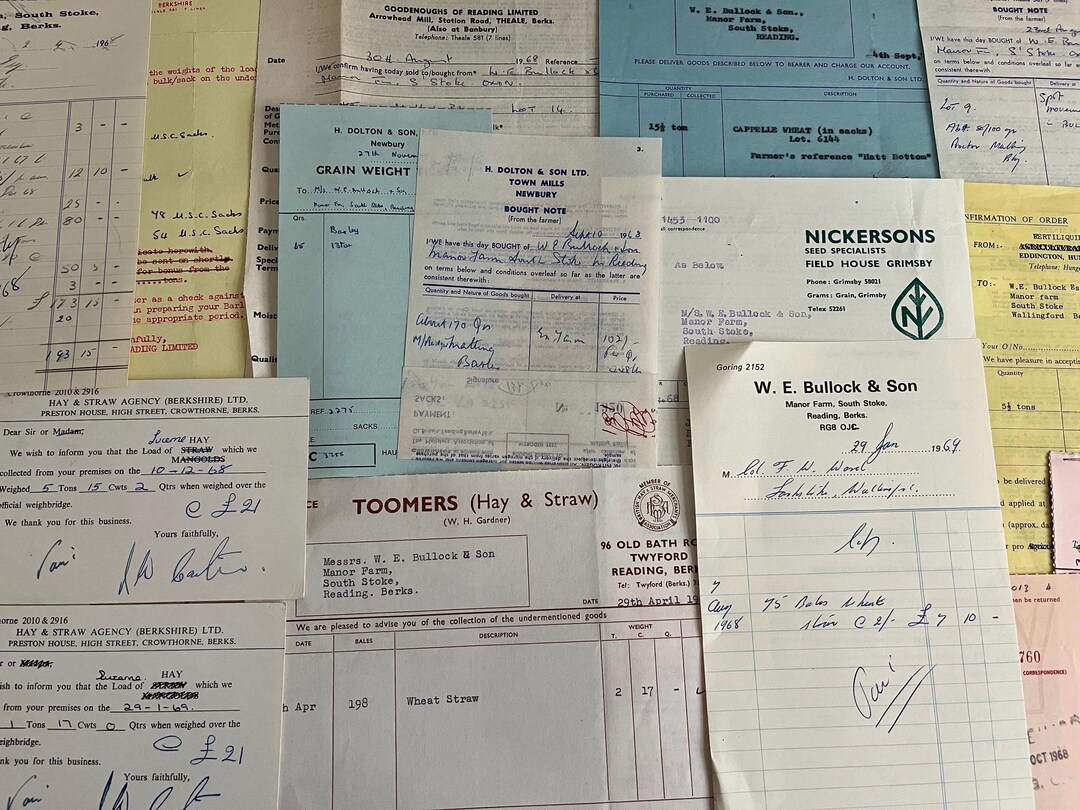 Vintage Invoice Collection, Wheat Grain Farming Theme. - Etsy