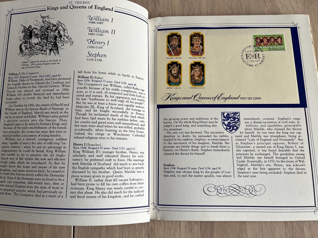 Kings and Queens of England First Day Covers Album. - Etsy