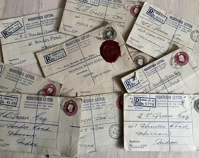 Vintage Registered Letter Envelopes Collection. - Etsy