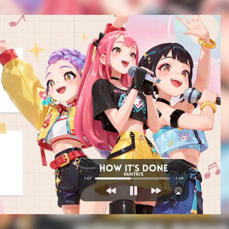 KPOP Demon Hunters Desktop Wallpaper Pack – Rumi, Zoey & Mira | Dark ...