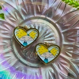 Hey Arnold Helga's Locket Nickelodeon Earrings - Etsy