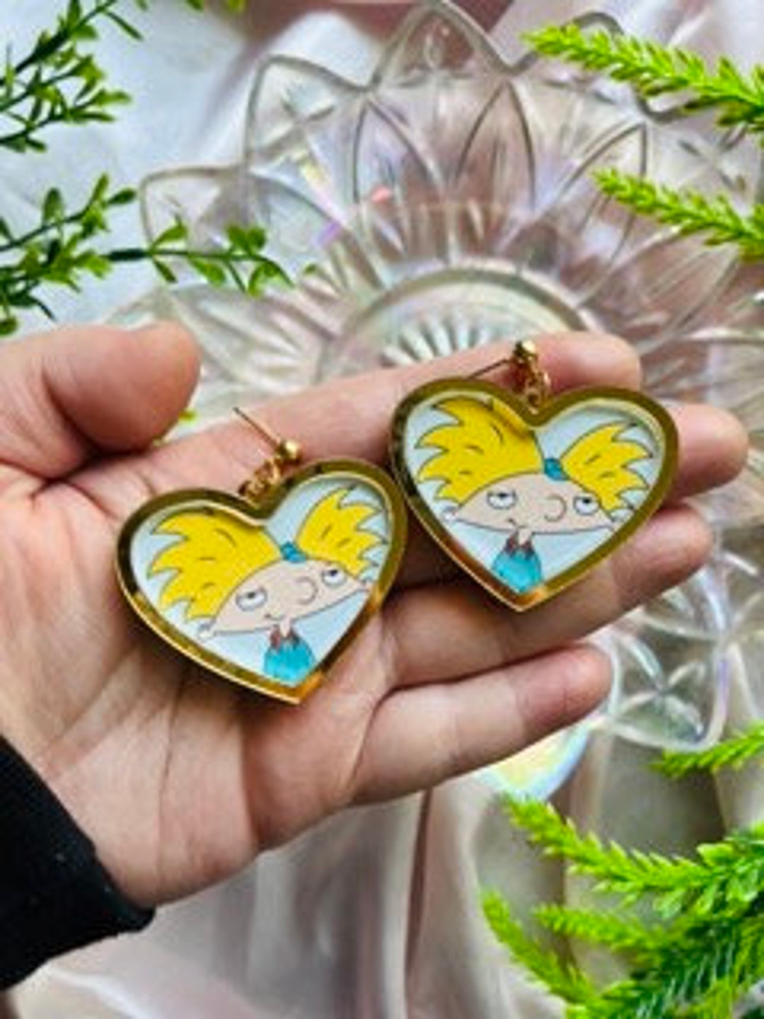 Hey Arnold Helga's Locket Nickelodeon Earrings - Etsy