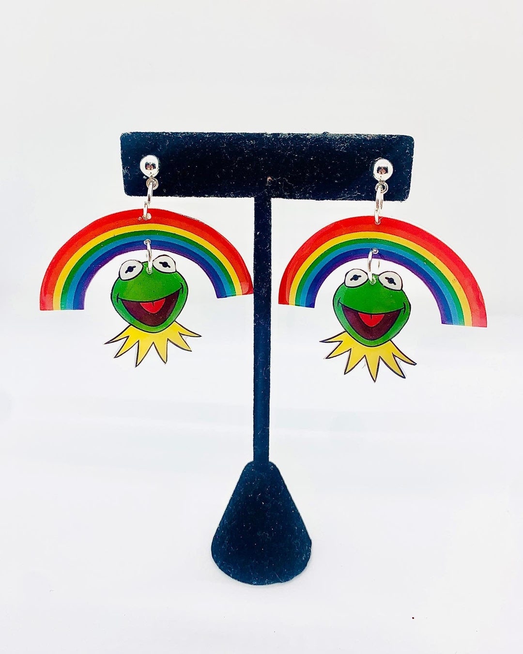 Kermit the Frog Earrings, Rainbow, Pride, Rainbow Connection, Muppet ...