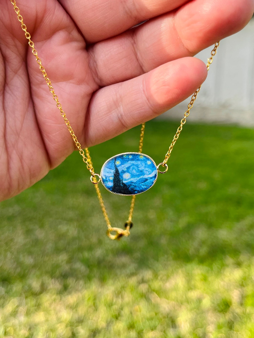 Famous Art Jewelry, Oval Shape Jewelry, Dainty Necklace - Etsy
