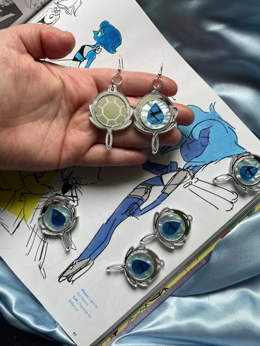 Lapis Lazuli Mirror Earrings, Double Sided Earrings, Steven Universe - Etsy