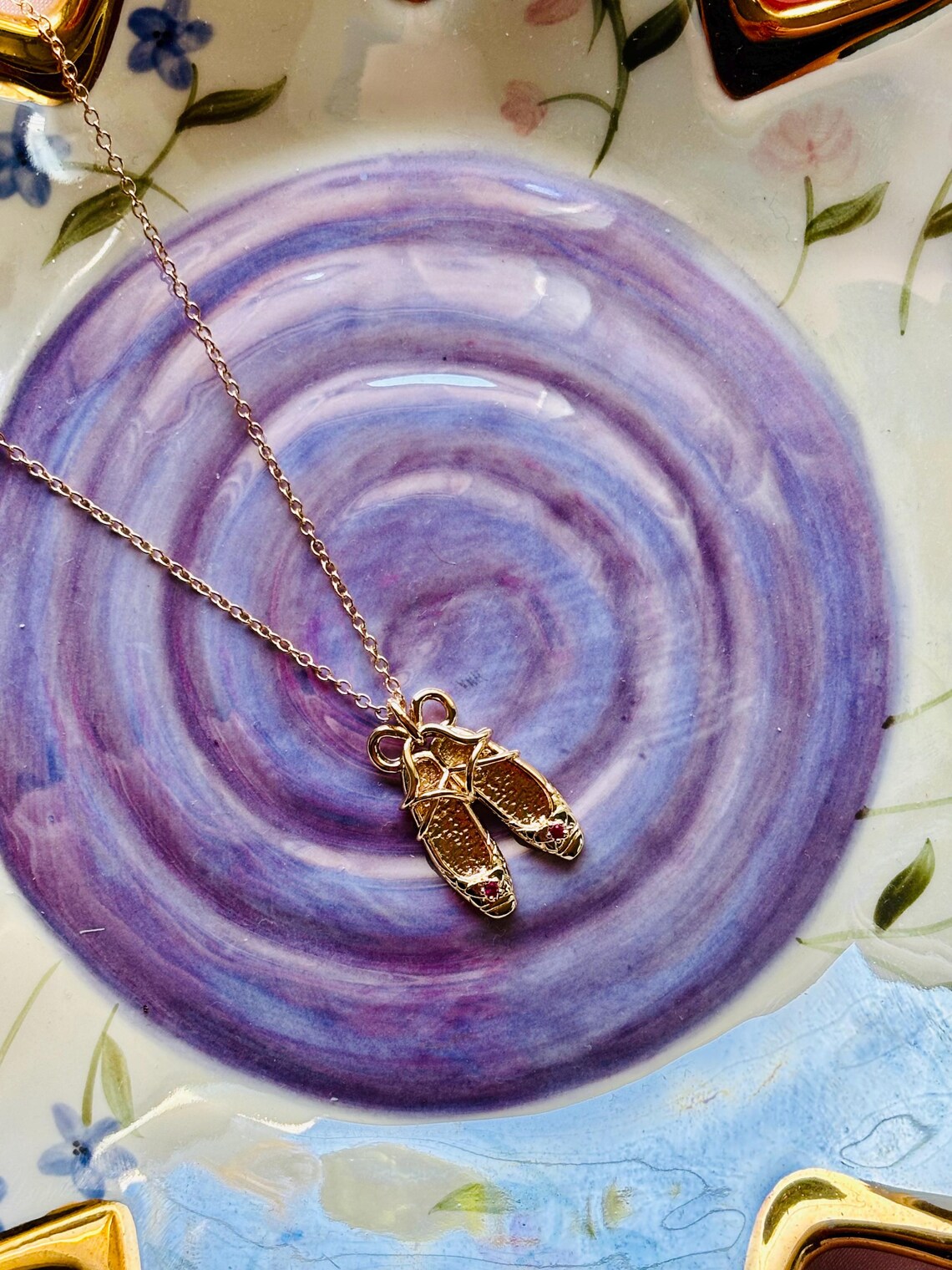 Twelve Dancing Princesses Shoe Charm Necklace, Gold Plated Princess ...